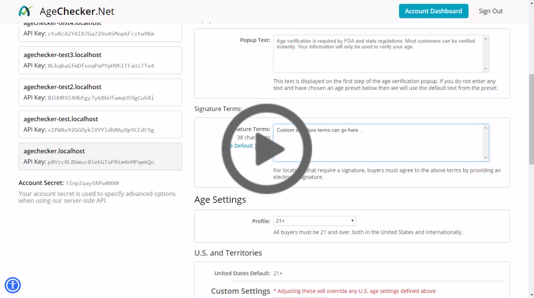 Require electronic signature to pass age verification at checkout